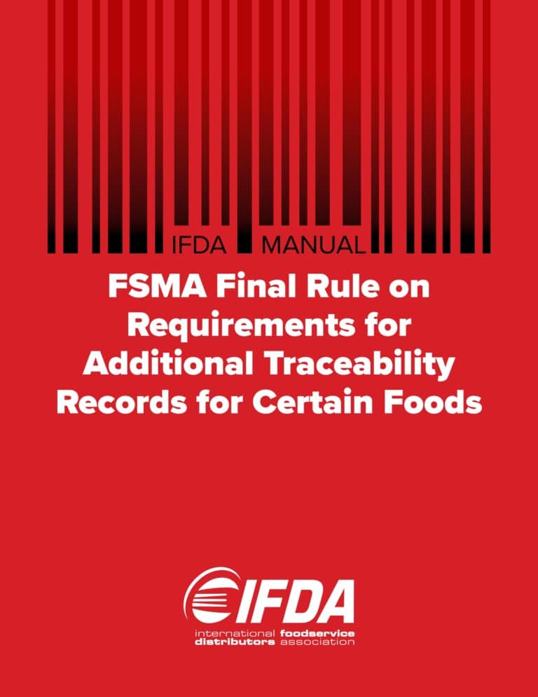 IFDA Manual on FSMA 204 Food Traceability Rule | International ...